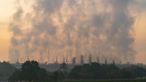 Refinery Oil Gas Industrial Plant Billowing Stock Footage Video (100% ...