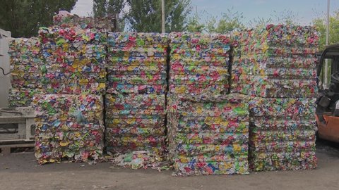 Compacted Compress Aluminum Waste Cube Ready Stock Footage Video (100% ...