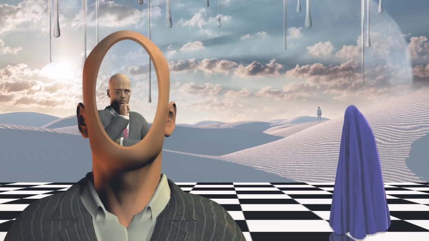 surrealism faceless businessman another thinking behind Stock Footage ...