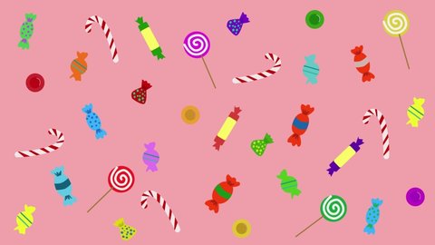 2d Animation Sweet Candies Moving On Stock Footage Video (100% Royalty ...