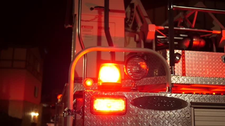 spinning flashing lights back fire truck Stock Footage Video (100% ...