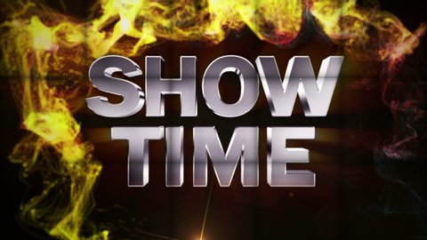 Showtime Text Animation Particles Ring Rendering Stock Footage Video ...