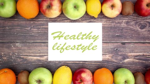 Healthy Lifestyle Title Appear On White Stock Footage Video (100% ...