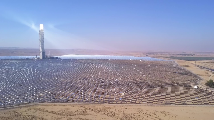 Solar Electric Generators in Desert. Stock Footage Video (100% Royalty ...