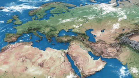 Realistic Earth World Map Detailed World Stock Footage Video (100% ...