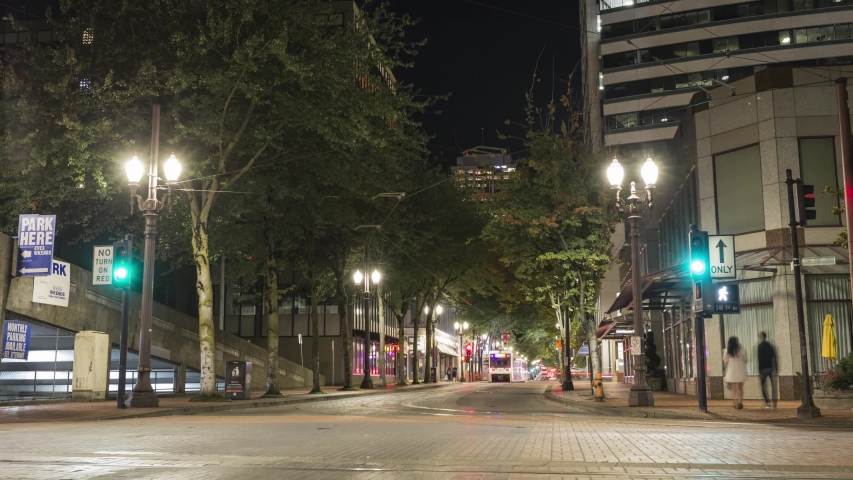 Portland Street Timelapse in Downtown Stock Footage Video (100% Royalty ...