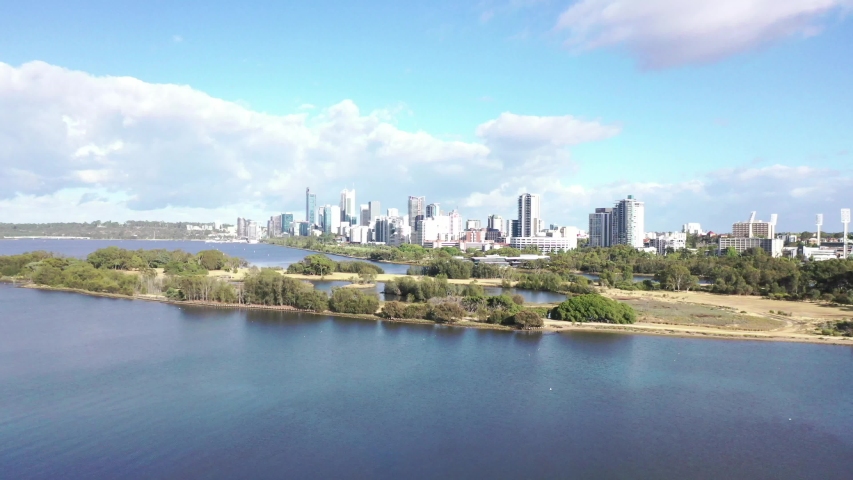 aerial landscape view perth capital city Stock Footage Video (100% ...