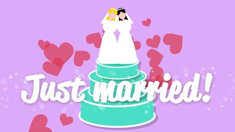Wedding Cake Animation Bride Bride Just Stock Footage Video (100% ...