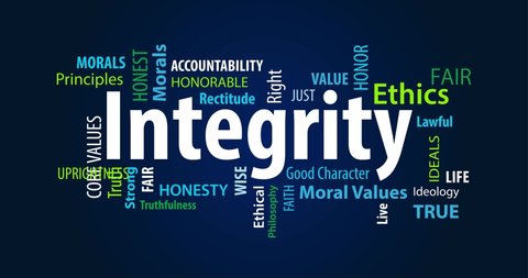 Animated Integrity Word Cloud On Blue Stock Footage Video (100% Royalty ...