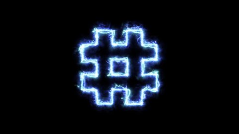 Electric Blue Hashtag Symbol Reveal On Stock Footage Video (100% ...