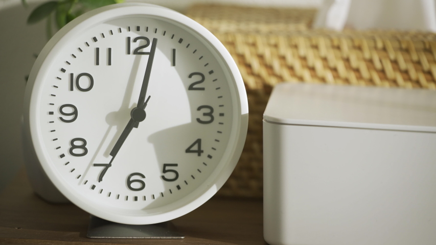 alarm clock pointing seven o'clock Stock Footage Video (100% Royalty ...