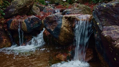 Flow Water Falls Down Form Waterfall Stock Footage Video (100% Royalty ...
