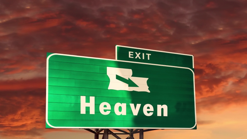 Street Sign Way Heaven Stock Footage Video (100% Royalty-free ...