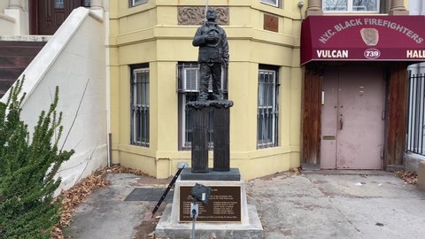 Vulcan Hall Statue Black Firefighter Vulcan Stock Footage Video (100% ...