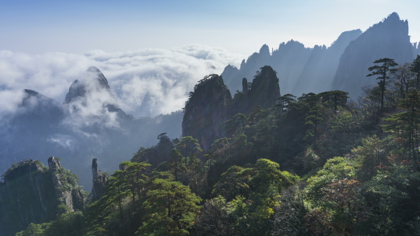 Foggy Hills in Anhui, China image - Free stock photo - Public Domain ...