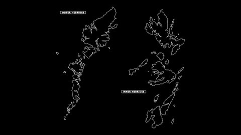 Western Isles Scotland Region Map Outline Stock Footage Video (100% ...