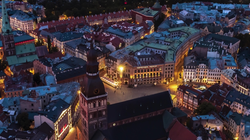 aerial bird eye view shot riga Stock Footage Video (100% Royalty-free ...