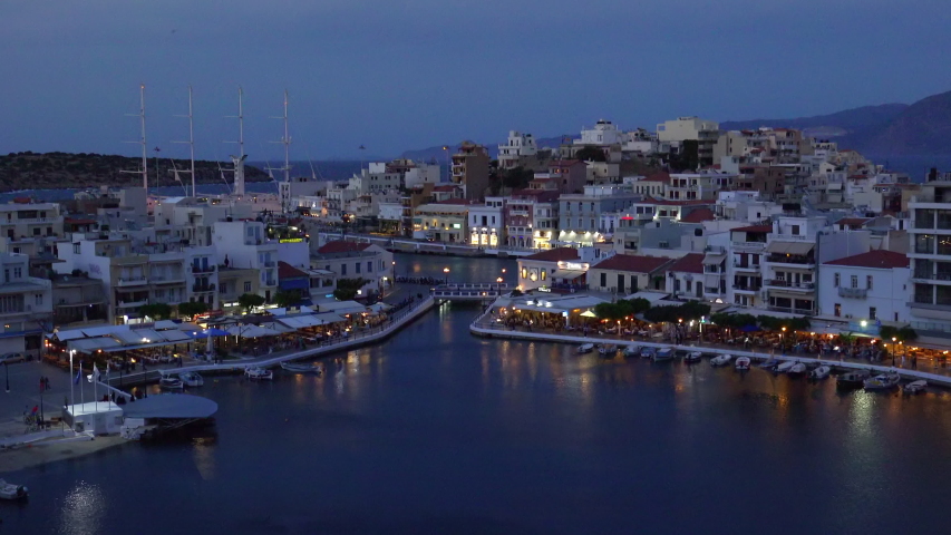 View of the port at Agios Nikolaos, Greece image - Free stock photo ...
