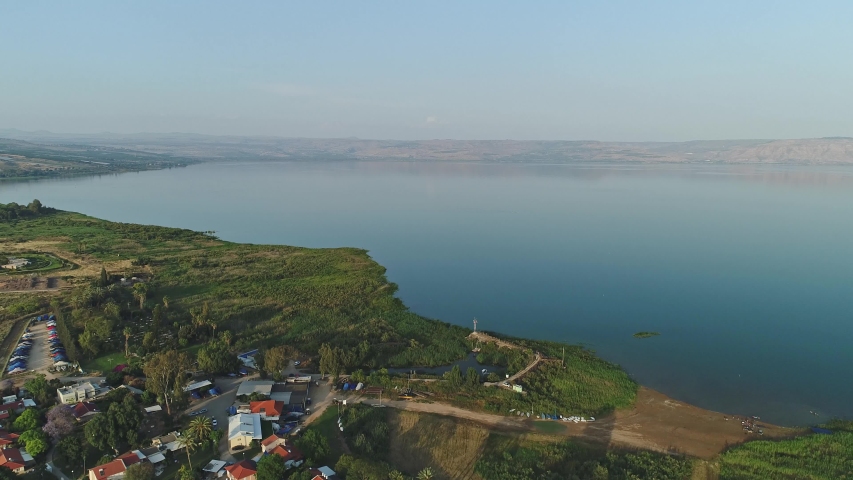 Landscape and water at the Sea of Galilee, Israel image - Free stock ...