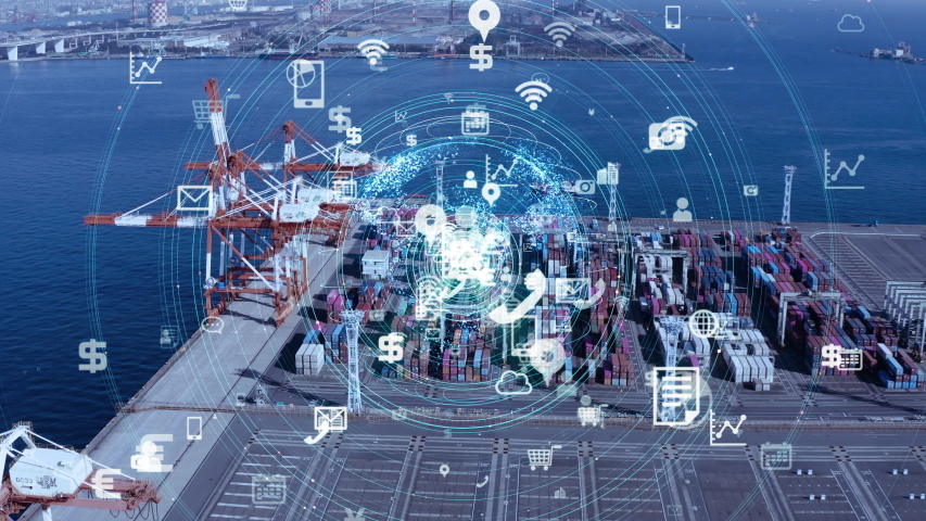 logistics technology concept communication network Stock Footage Video ...