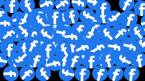 Facebook Logo Many Logos Falling Down Stock Footage Video (100% Royalty ...