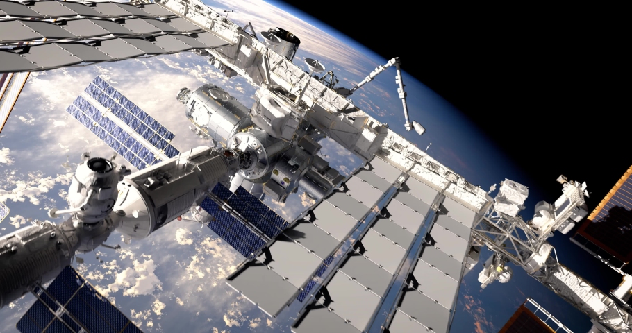 Flight of International Space Station Stock Footage Video (100% Royalty ...
