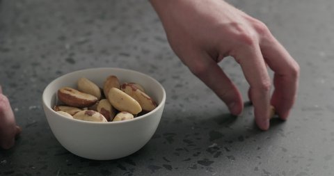 Slow Motion Brazil Nuts Falling Into Stock Footage Video (100% Royalty ...