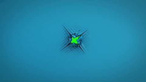 Cubes Falling Apart Green Screen Appears Stock Footage Video (100% ...