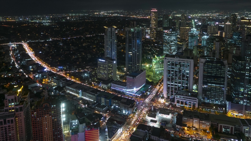 manila city top view night downtown Stock Footage Video (100% Royalty ...