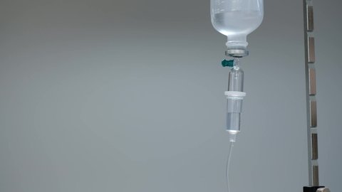 Saline Solution Infusion Bottle Vein Drip Stock Footage Video (100% ...