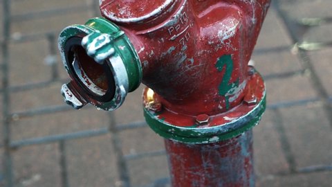 Closeup Leaking Fire Hydrant During Fire Stock Footage Video (100% ...