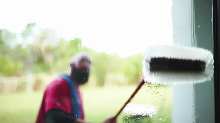 man washing windows - seen other Stock Footage Video (100% Royalty-free ...
