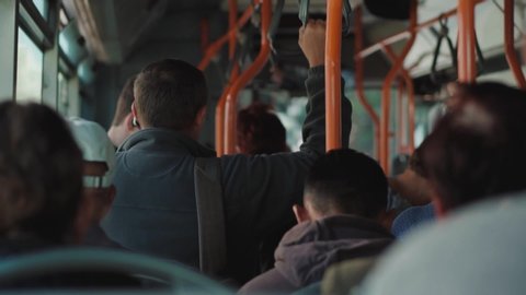 Slow Motion Shot People Riding Bus Stock Footage Video (100% Royalty ...