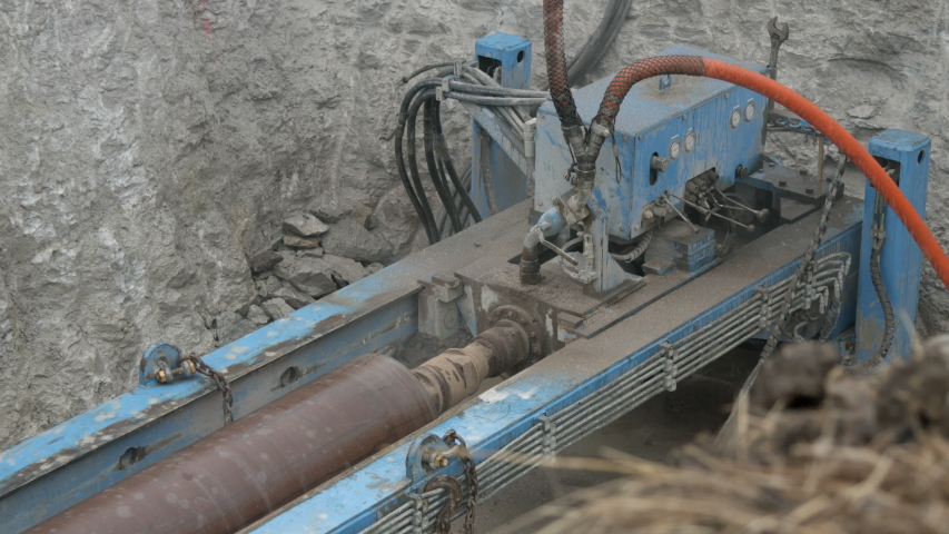 Horisontal Rock Drilling Rig Machine Stock Footage Video (100% Royalty ...