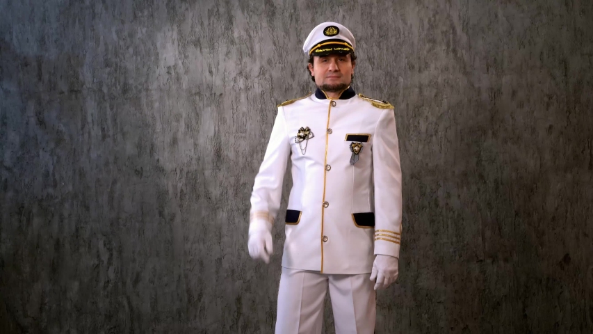 sea captain white uniform shows two Stock Footage Video (100% Royalty ...