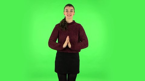 Cute Girl Wow Face Expression Rejoices Stock Footage Video (100% ...