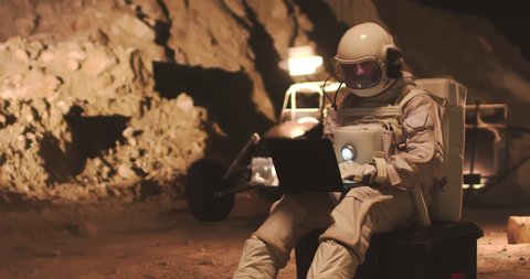 Caucasian Man Astronaut Nasa Armor Costume Stock Footage Video (100% ...