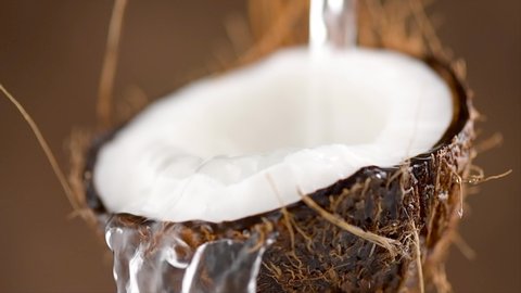 Coconut Pouring Water Dripping Coconut Milk Stock Footage Video (100% ...