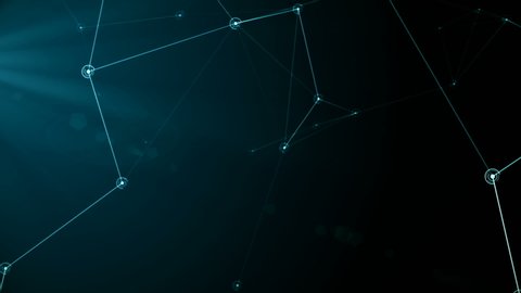 Futuristic Abstract Cyan Network Data Connection Stock Footage Video ...