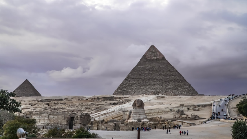 Desert landscape and Pyramids at Giza, Egypt image - Free stock photo ...