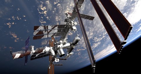 Flight International Space Station Iss Orbiting Stock Footage Video ...