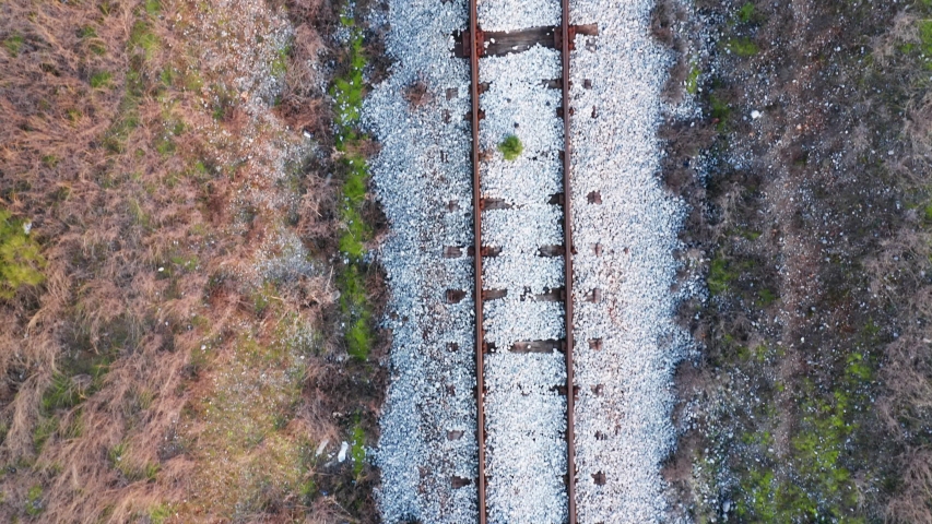 railroad track structure consisting rails fasteners Stock Footage Video ...