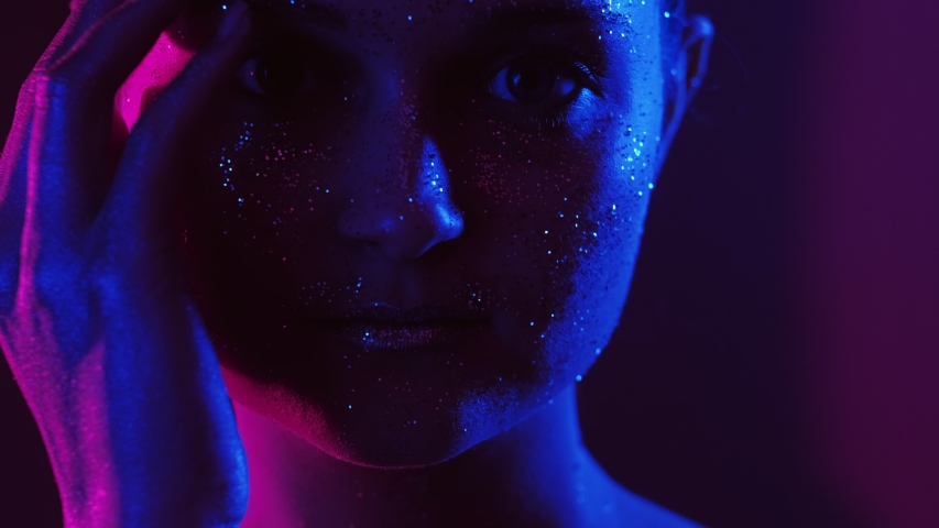Glitter Skin. Beauty Care Wellness. Stock Footage Video (100% Royalty ...