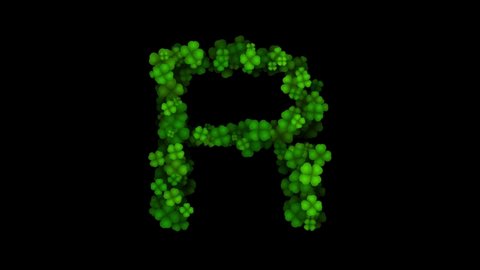 Clover Letter R Uppercase Reveal On Stock Footage Video (100% Royalty ...