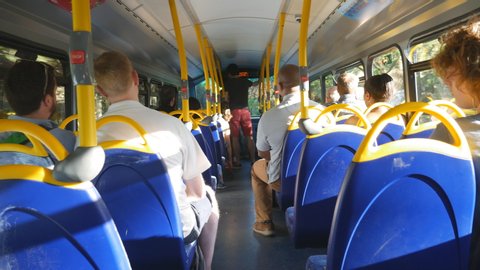 View Inside Double Decker Bus Stock Footage Video (100% Royalty-free ...