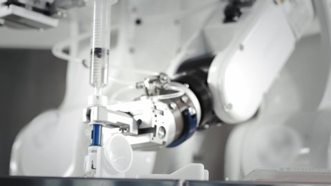 Innovative Arms Robotic Arm Make Injection Stock Footage Video (100% ...