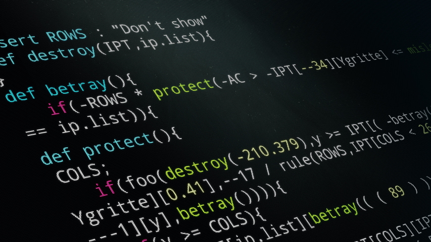 Source Code Scrolling 4k Animation Program Stock Footage Video 100 Royalty Free 1044952990