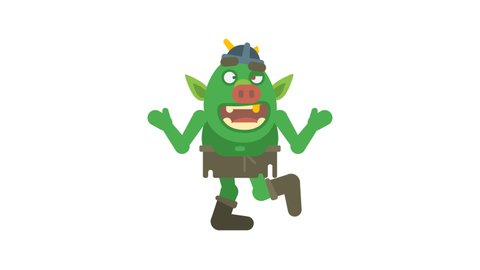 Troll Character Waving Hand Smiling Dancing Stock Footage Video (100% ...