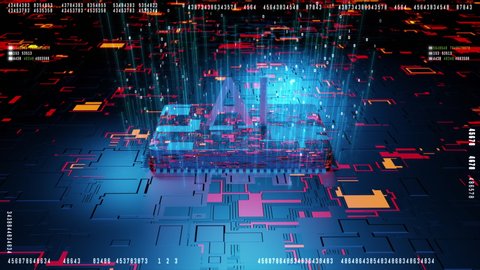 Digital 3d Render Computer Chip Over Stock Footage Video (100% Royalty ...