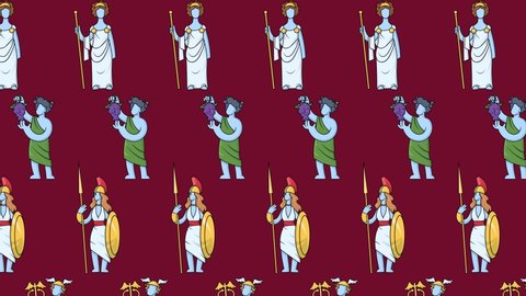 Animated Pattern Ancient Greek Gods Moving Stock Footage Video (100% ...